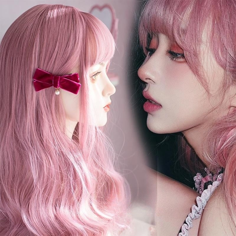 Cute Long Curly Coral Peach Pink Purple Wig YV476024 – Youvimi