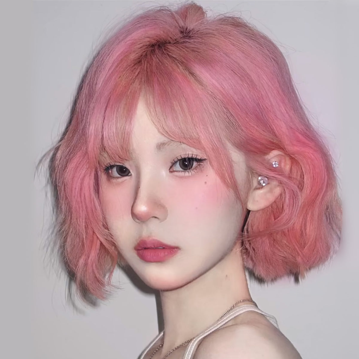 Pink Curly Shoulder Length Wig YV475787 – Youvimi