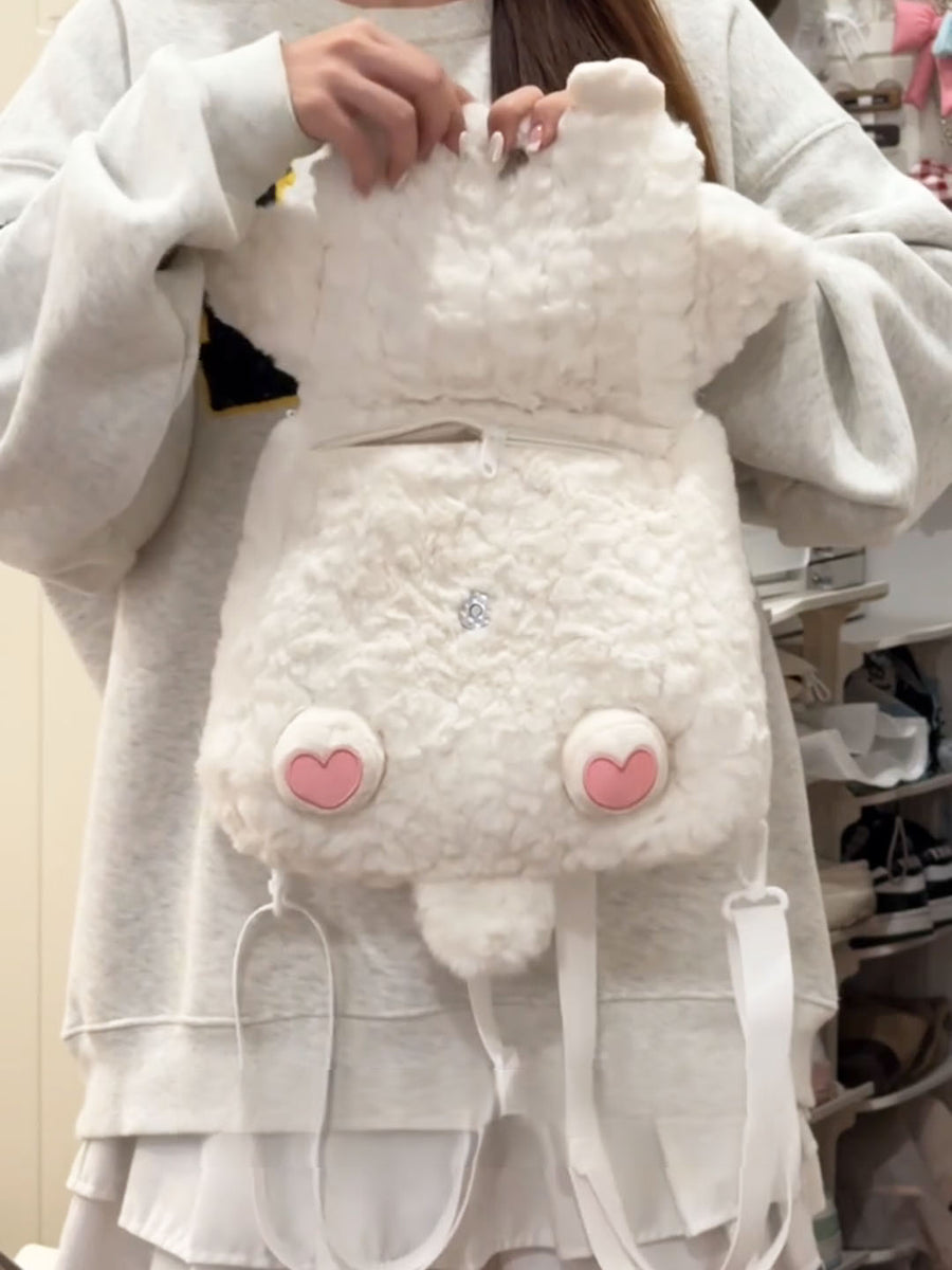 Plush lamb backpack yv50856 – Youvimi