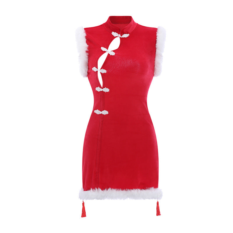 Christmas cheongsam dress yv31354