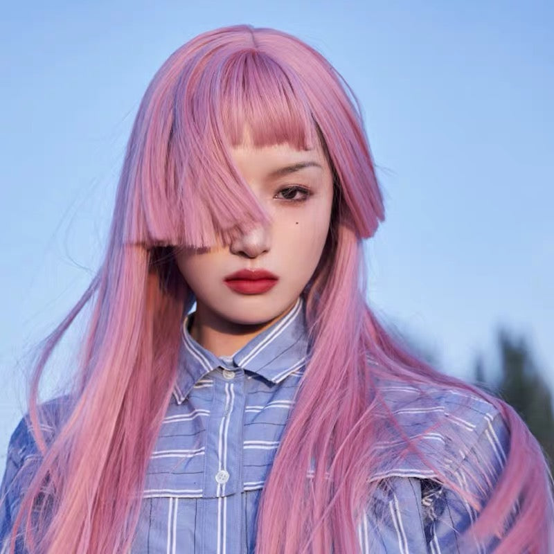 Pink lolita big waves Ji Fa wig YV42739