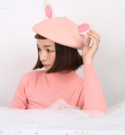 Cute handmade woolen rabbit girl ear cap YV16032 – Youvimi