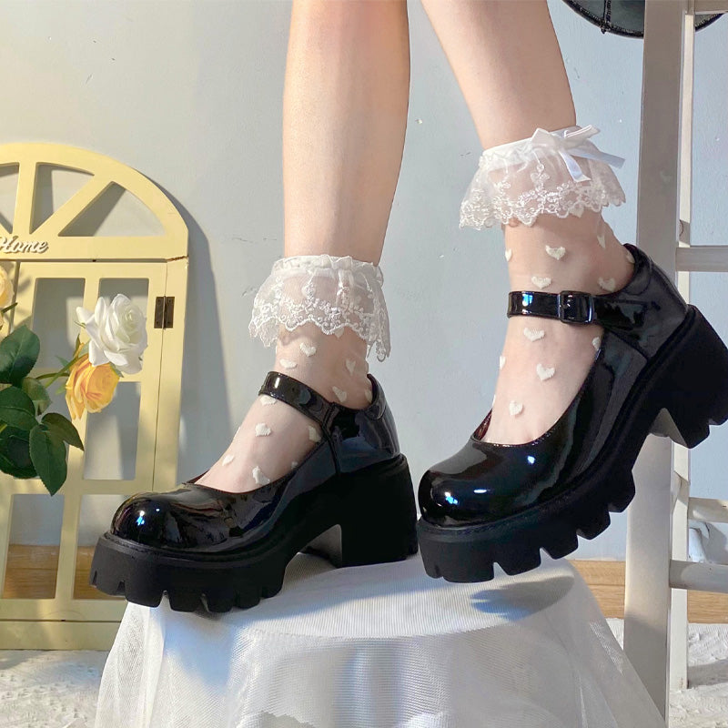 Japanese lace bow socks yv30974 – Youvimi