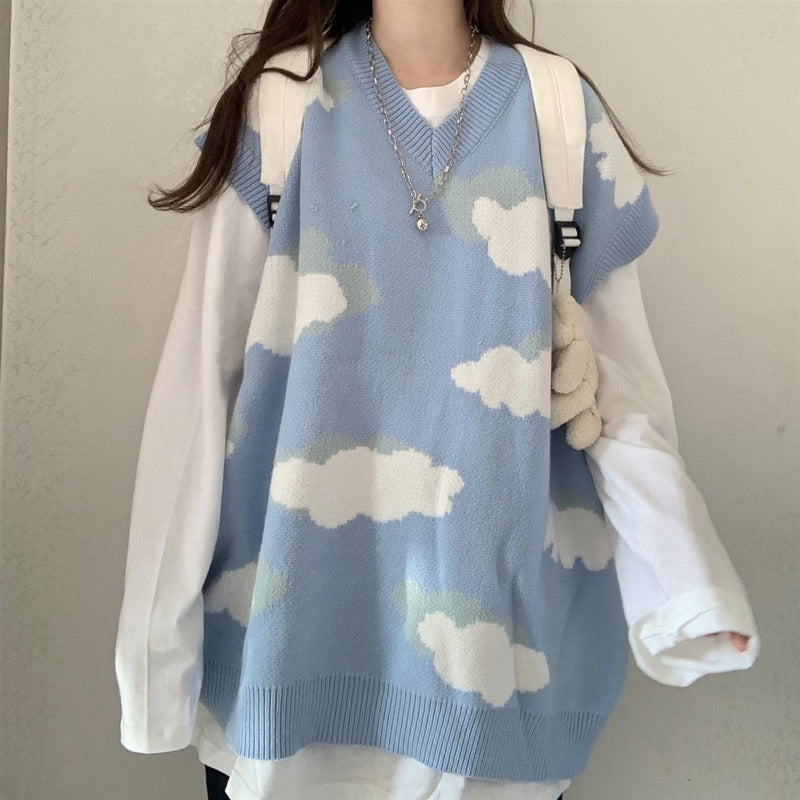 Ulzzang blue sky sweater YV44490 – Youvimi