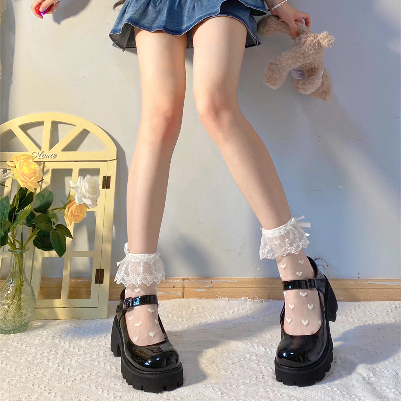 Japanese lace bow socks yv30974 – Youvimi