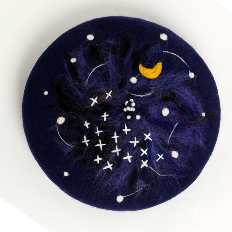 Starry Night Wool Felt Beret YV42411 – Youvimi