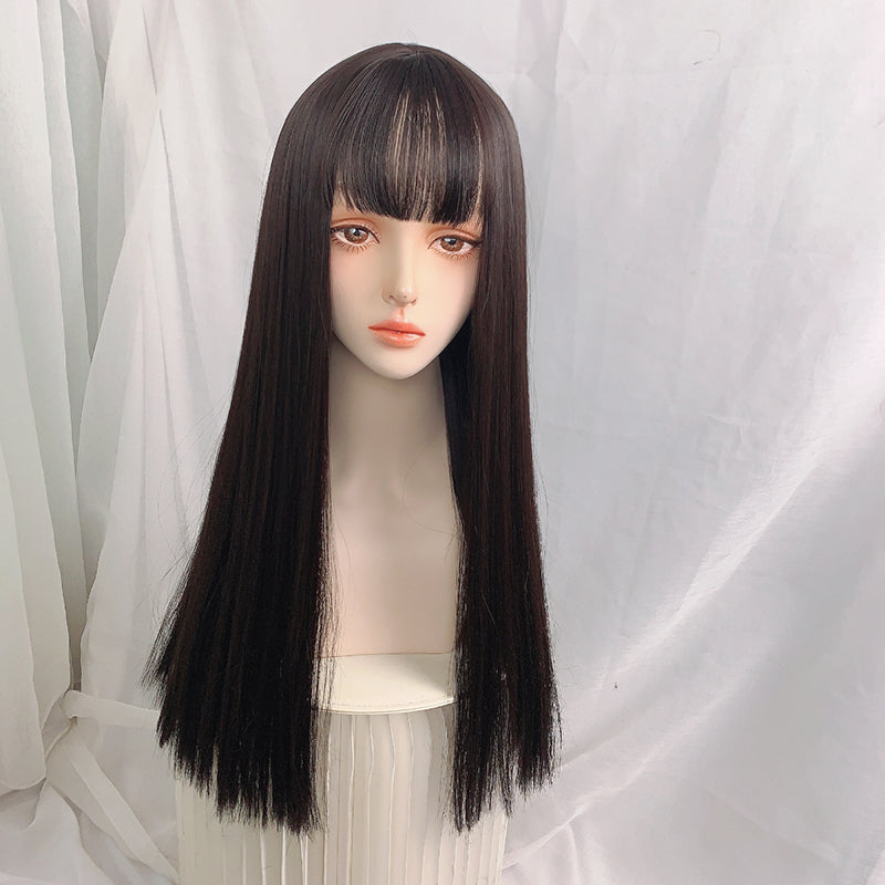 Natural black medium long wig YV43429 – Youvimi