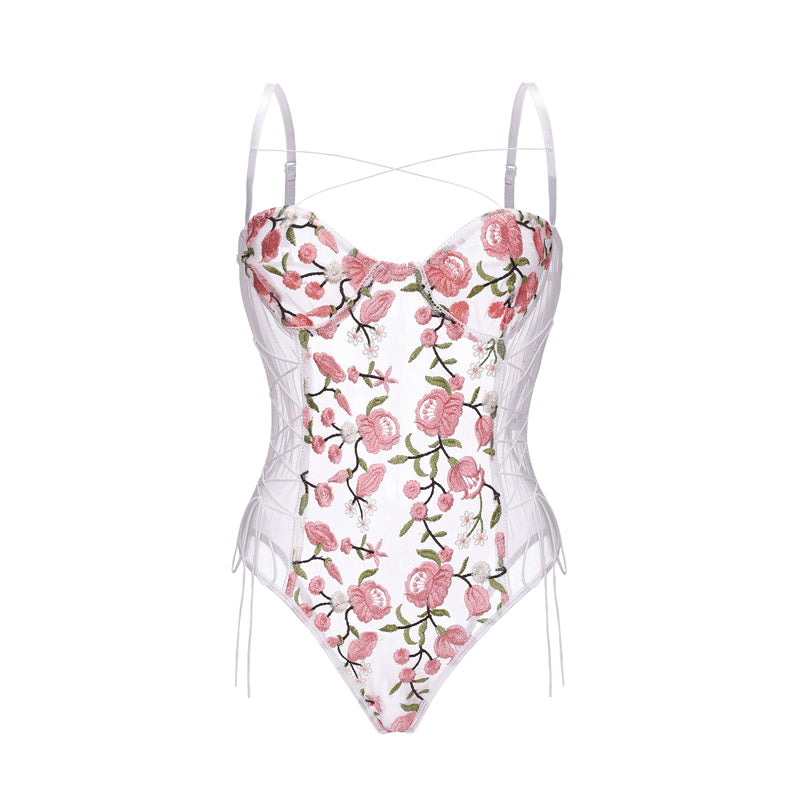 Sexy Embroidered One Piece Sling Yv46014 Youvimi