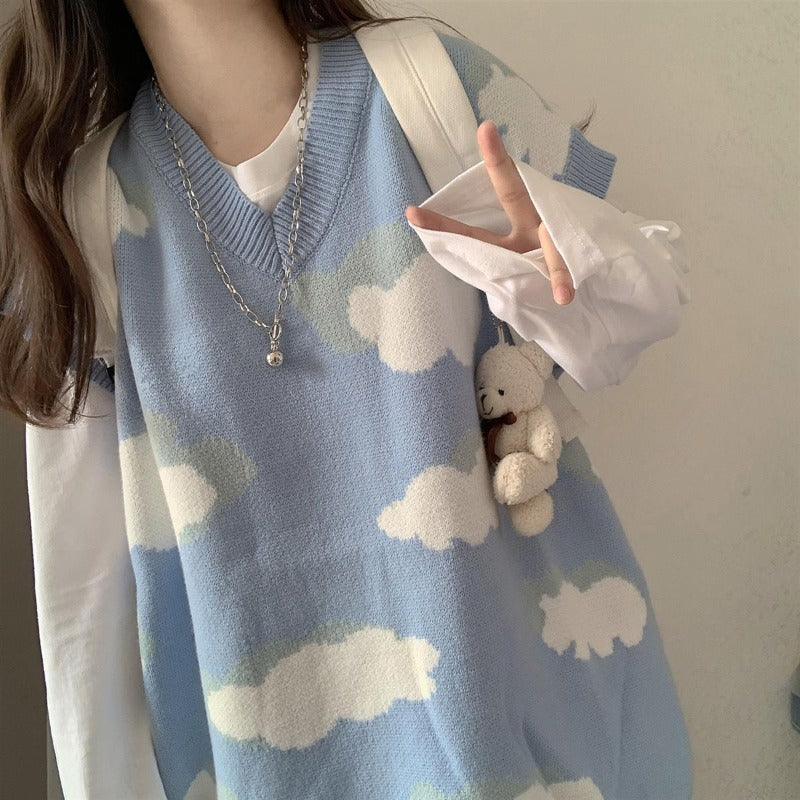 Ulzzang blue sky sweater YV44490 – Youvimi