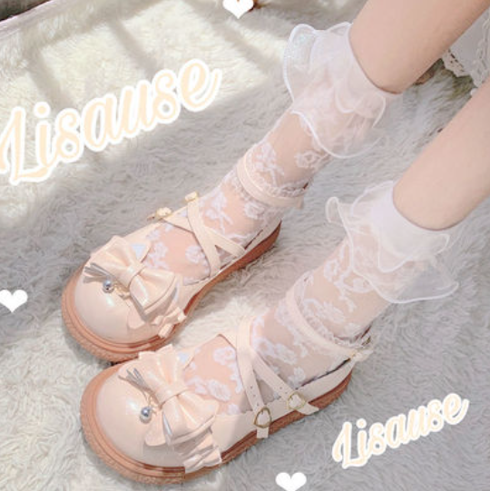 Japanese lace bow socks yv30974 – Youvimi