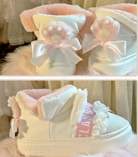 Cute cat lace warm boots yv31401