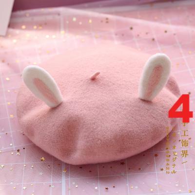 Japanese cute cartoon cat ear cap fluffy cat ear beret YV2504 – Youvimi