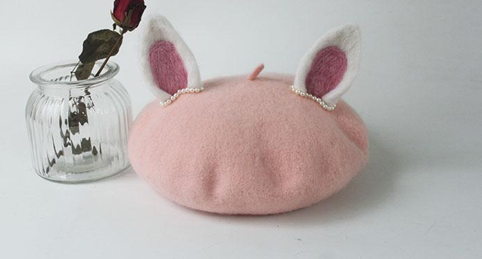 Cute handmade woolen rabbit girl ear cap YV16032 – Youvimi