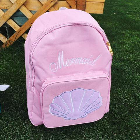 Blue/Pink Mermaid Embroidery School Backpack YV16061 – Youvimi